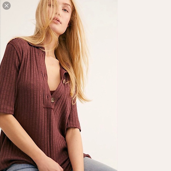 Free People | Tops | Free People Heart Strings Tunic Top Tee Brown Nwt | Poshmark
